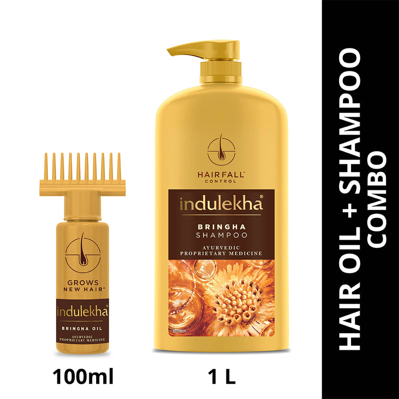Indulekha Bringha: Oil 100ml + Shampoo 1000ml
